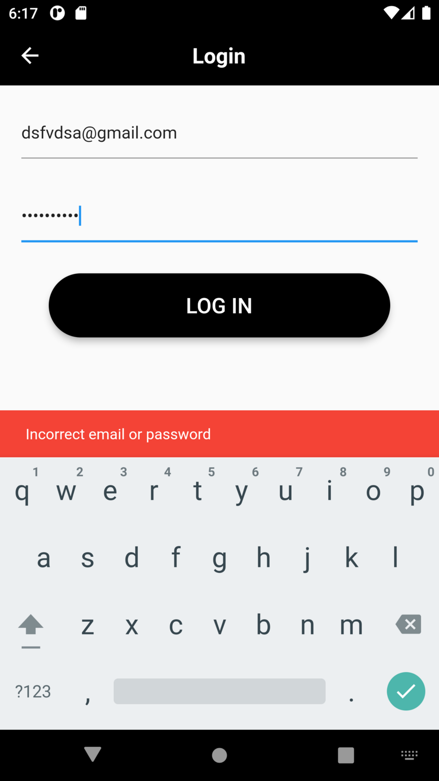 How To display an “Incorrect email or password” message when the login response is unauthorized ...