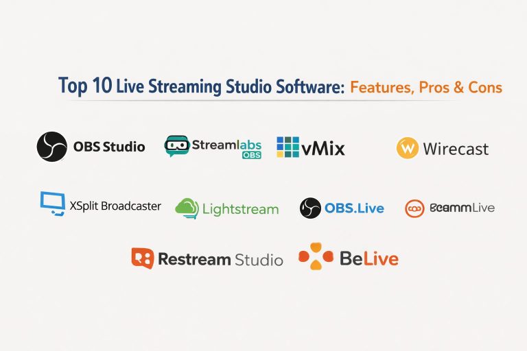 Top 10 Live Streaming Studio Software: Features, Pros, Cons ...